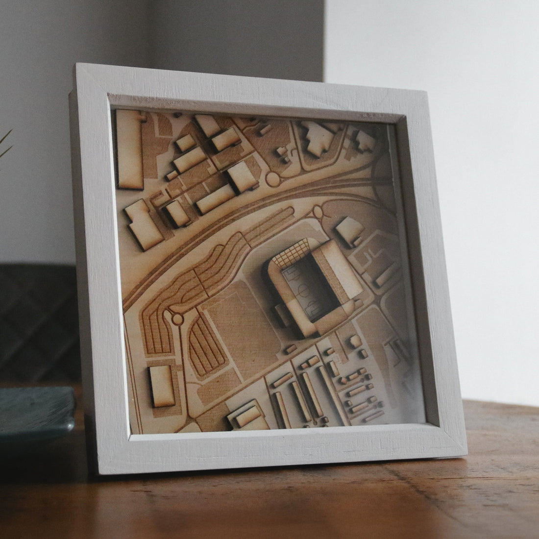 Elland Road, Leeds Map Hand Finished Frame – Wooden Grounds