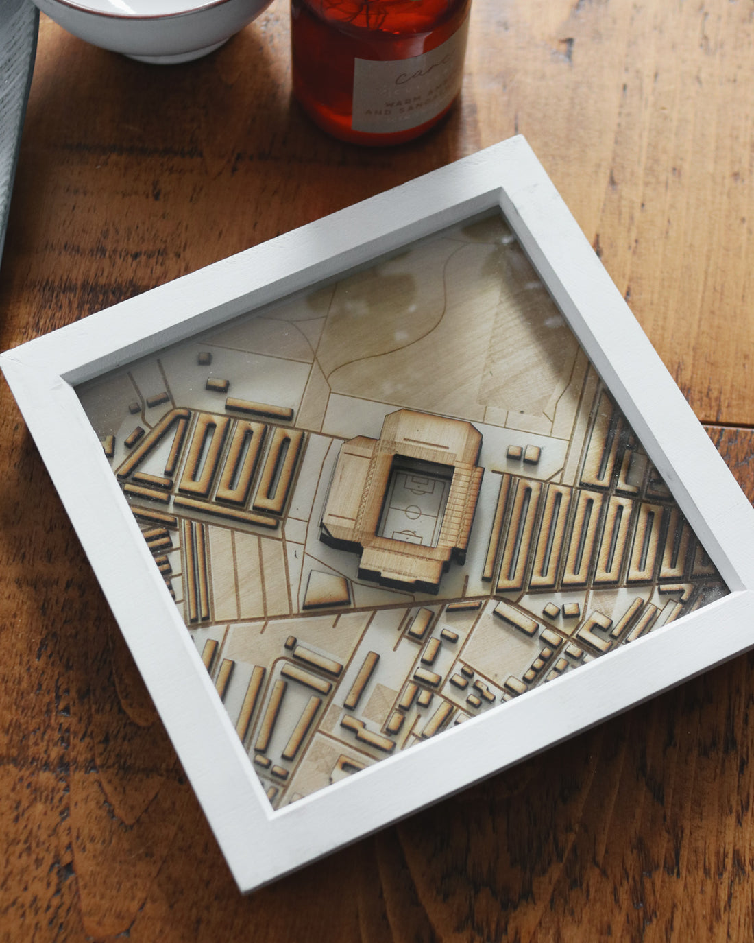 Anfield, Liverpool Map Hand Finished Frame – Wooden Grounds